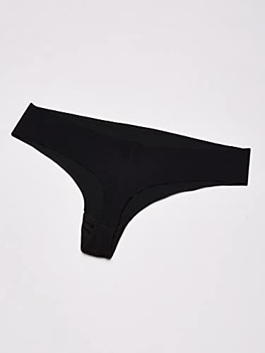 Calvin Klein Women's Invisibles Seamless Thong Panties, 5 Pack, Black 5 Pack, Medium