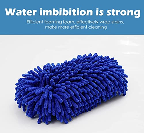 Cleaning Car Brush Microfiber, Set of 4 Washing Sponge, Random Color (4colors)
