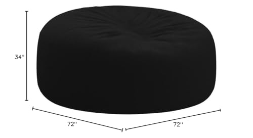 Chill Sack Bean Bag Chair: Giant 6' Memory Foam Furniture Bean Bag - Big Sofa with Soft Micro Fiber Cover, Black