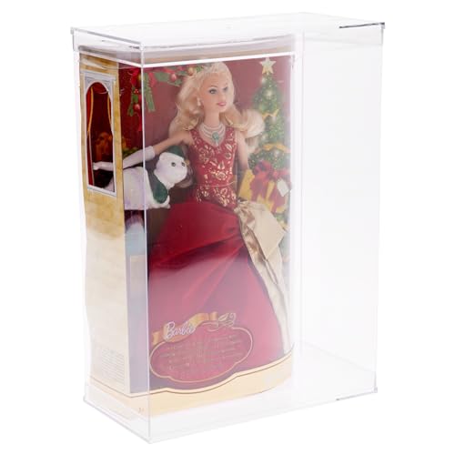 DollSafe Deluxe Clear Folding Display Case with Acrylic Top and Base for 11-12 inch Dolls or Action Figures, 9.5" W x 5" D x 13" H, Pack of 5