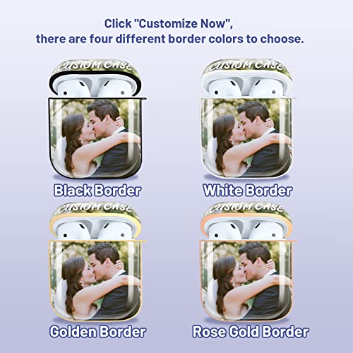 Custom Airpod Case, Flexible PC Protective Case with Keychain for Airpod 1 and 2, Customize Airpod Cover with Your Photo & Text & Name, Personalized Gift for Men Women
