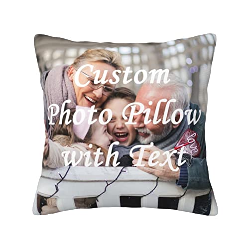 Custom Design Photos or Text Throw Pillowcase, Personalized Photo Pillow, Love Photo Throw Pillow, Wedding Keepsake Throw Pillow 12"X12"