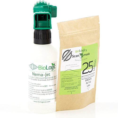 BioLogic Scanmask Beneficial Nematodes, Steinernema feltiae Sf Nematodes for Natural Insect Pest Control (25 Million with Applicator)