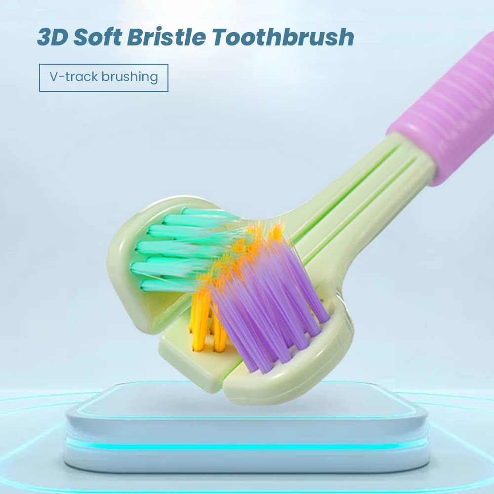 Chanshi 3 Sided Toothbrush for Adults, Triple-Angle Tooth-Hugging Deep Cleaning Soft Bristles Tooth Brush, Toothbrushes All Sides Cleaning Oral Care Products
