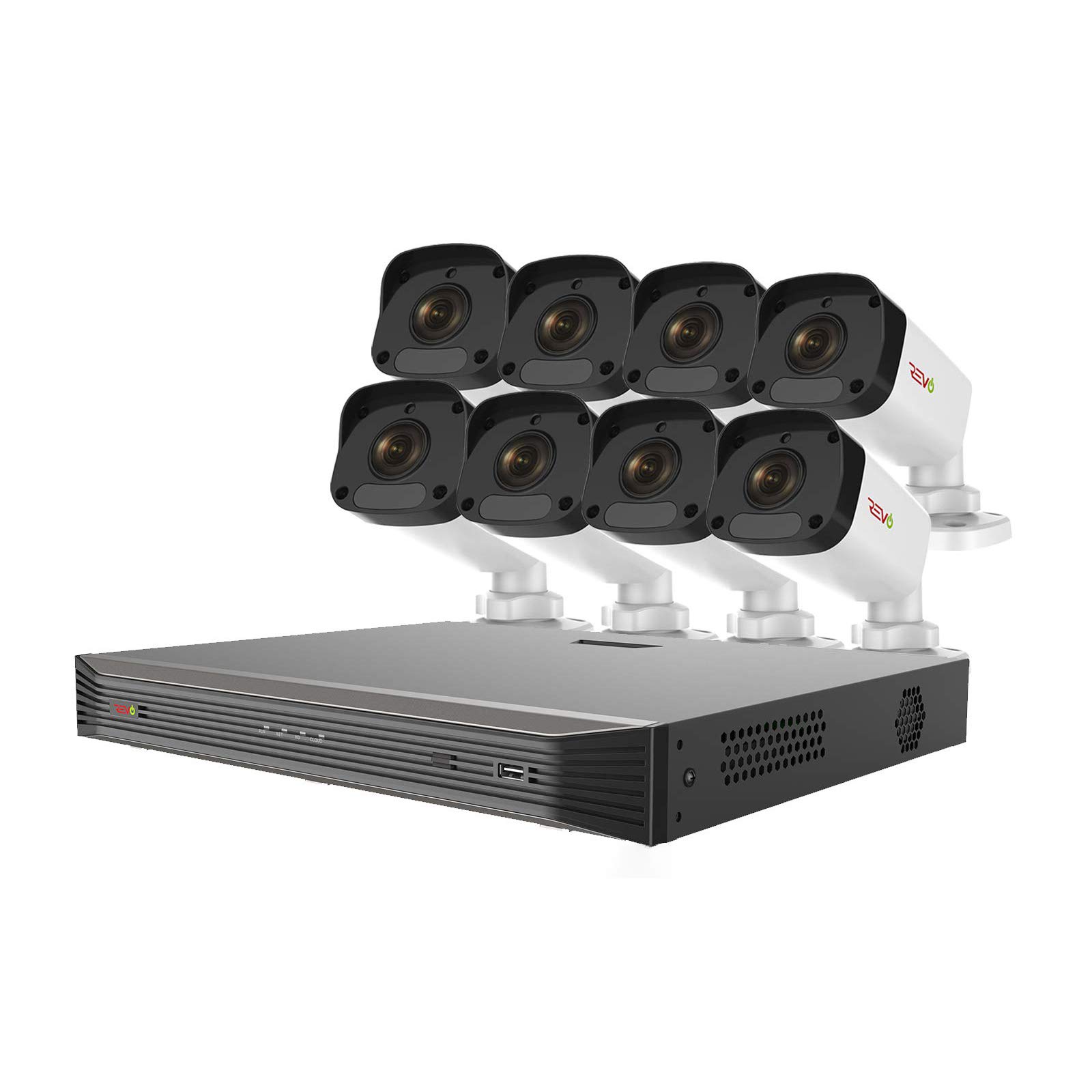 Revo Ultra Blue Series HD 16Ch. 2TB NVR Security System with 8X 4MP Security Cameras