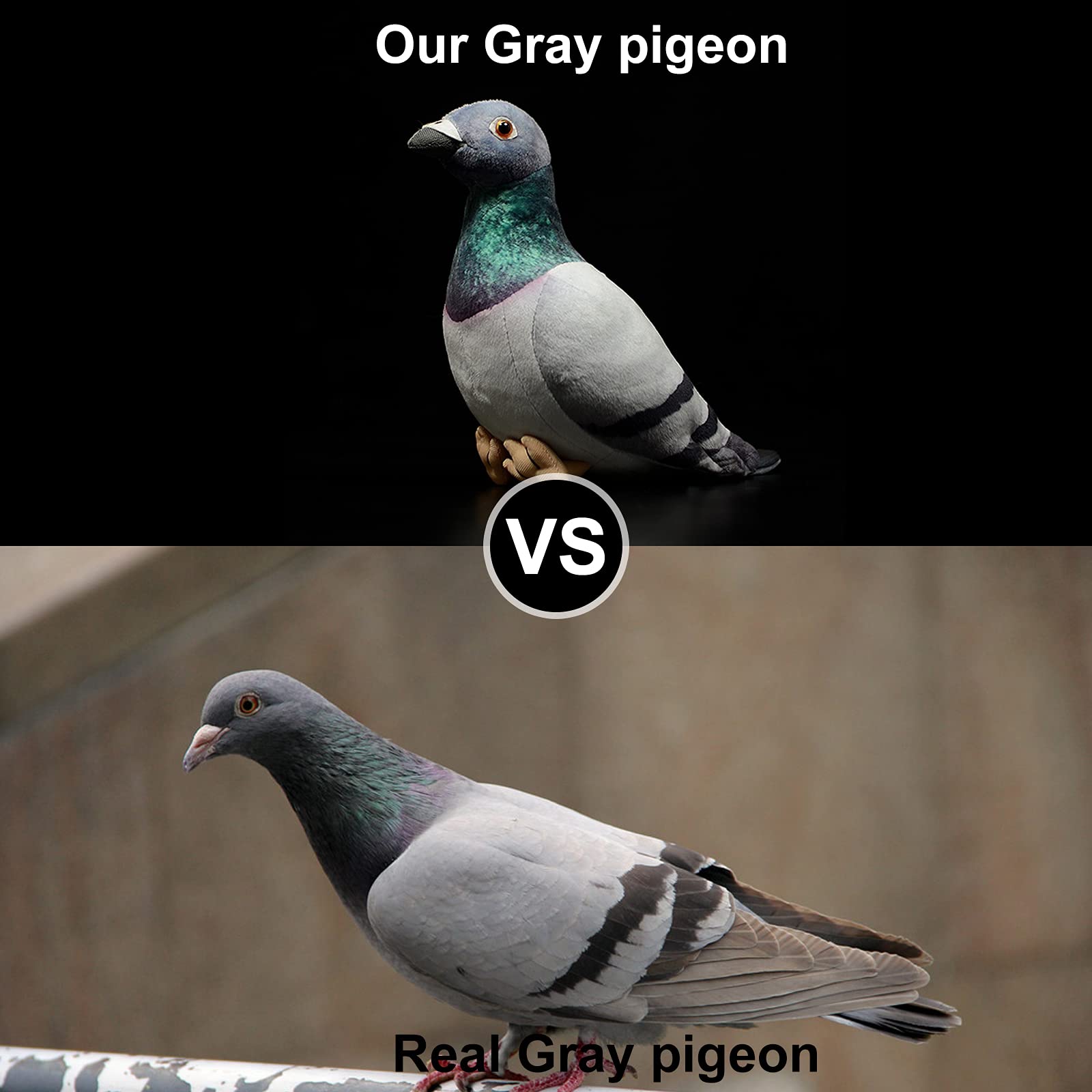 Grey Pigeon Plush Toy - Simulation Rock Columba Rupestris Stuffed Animal, Cute Rock Pigeon Plush Toy as Gift for Your Friends