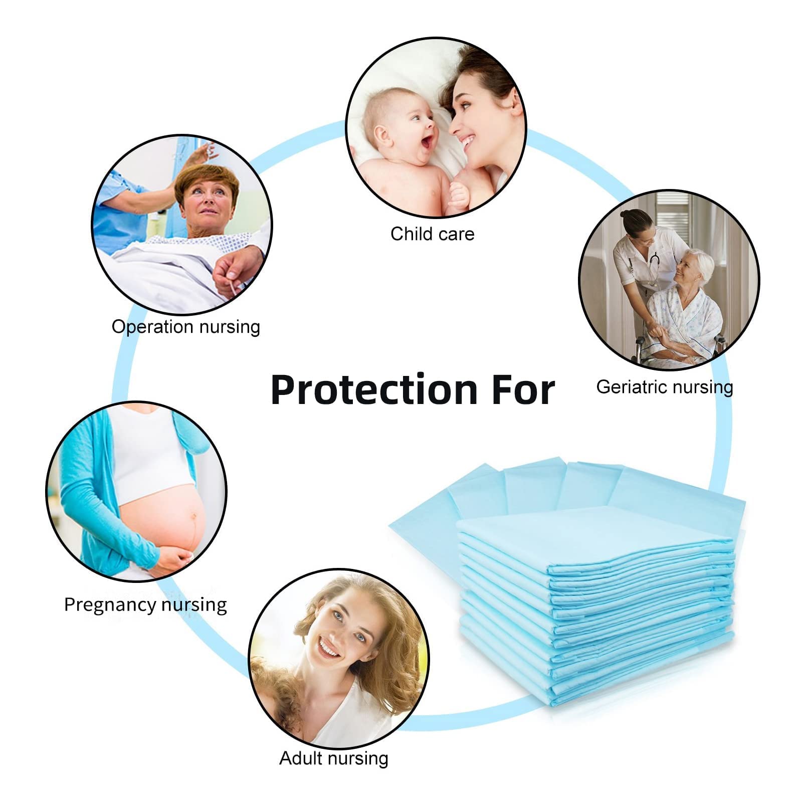 Bed Pads for Incontinence Disposable24x36,Disposable Underpads 60 Count ,Ultra Absorbent 45g Bulk Heavy Duty,Disposable Diaper Changing Pads for Baby ,Pee Pads Extra Large,Pads for Beds