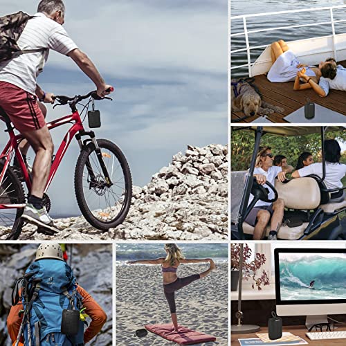 Boomcore Ultra Portable Bluetooth Speaker with Clip, 12H Playtime, Compact Small Speaker with Big Sound, Punchy Bass, Wireless IPX7 Waterproof Speaker for Beach, Pool, Boat, Biking - Black