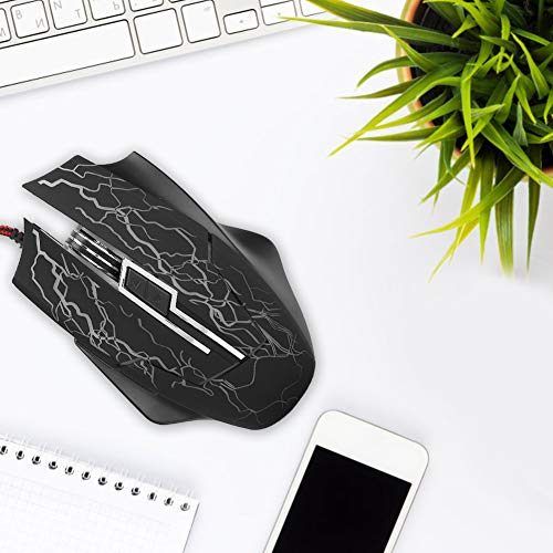 Laptop Gaming Mouse, Gojiny Portable Wired Mouse 6-Butto Wired Mice for Office Drawing Game Players Computer Accessory