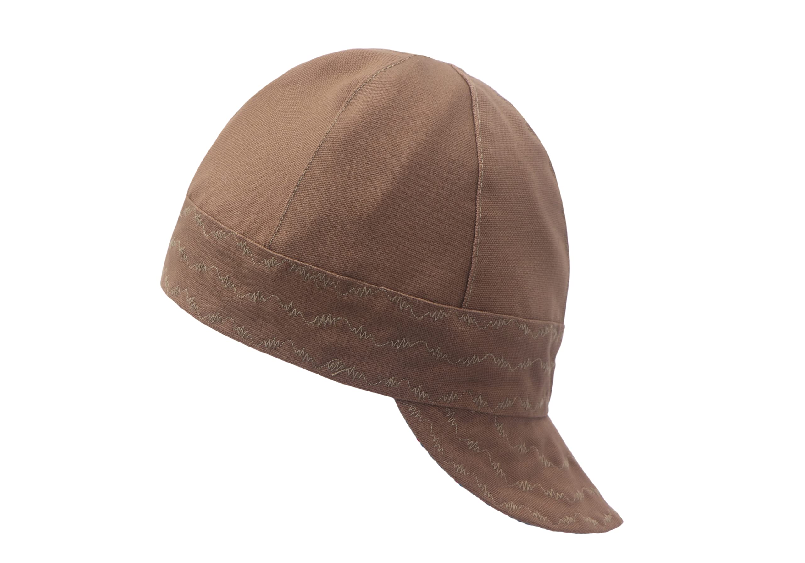BOCOMAL Welding Cap HRC2 Flame Resistant 10OZ Durable Cotton Duck 2 Sided 6 Pannel Welder Hats 7 1/4 Brown