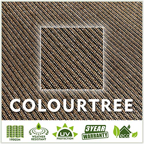 ColourTree 12' x 12' x 12' Brown Triangle CTAPT12 Sun Shade Sail Canopy Mesh Fabric UV Block - Commercial Heavy Duty - 190 GSM - 3 Years Warranty (We Make Custom Size)