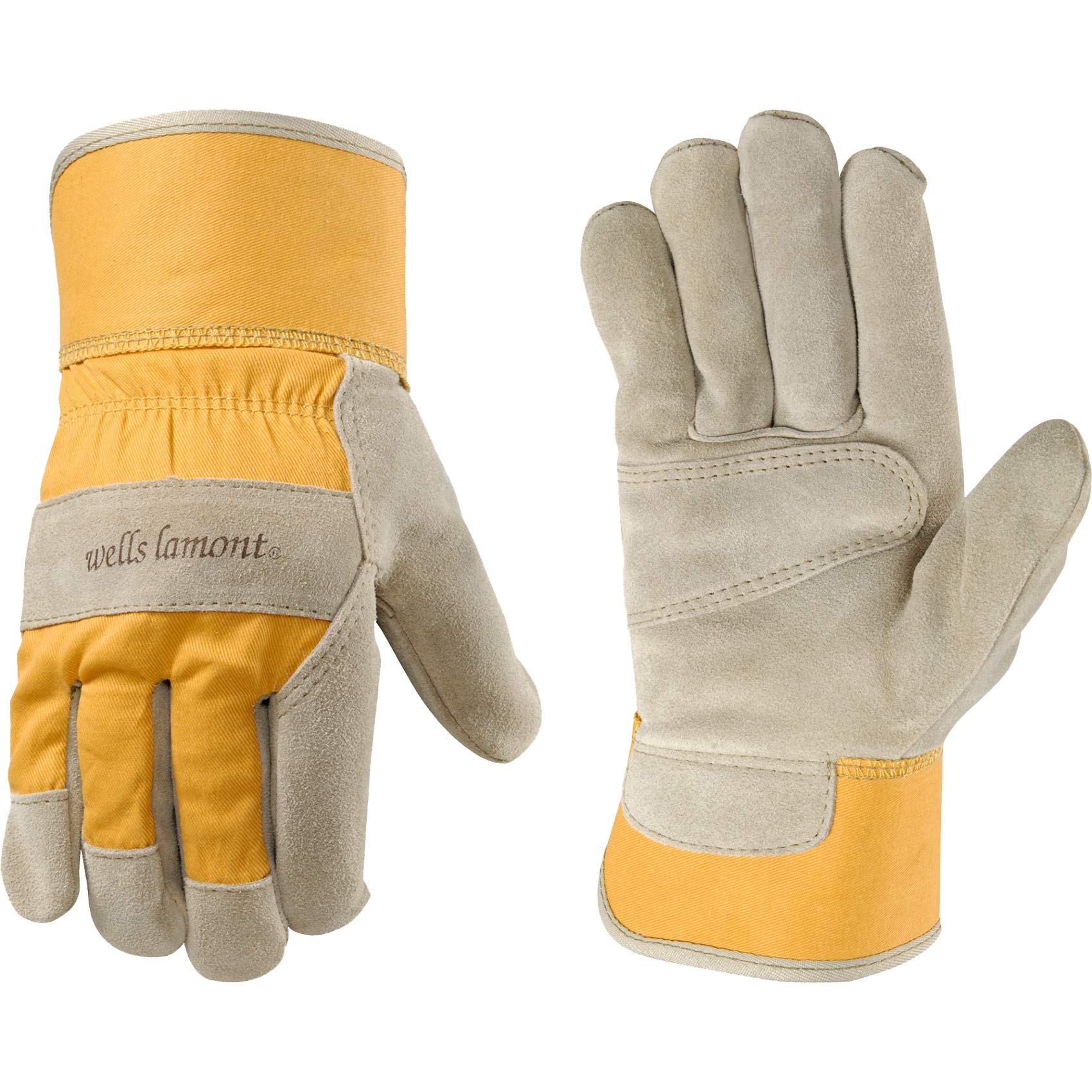 Wells Lamont Women's Heavy Duty Leather Palm Work Gloves with Safety Cuff, Medium (4113M) , Tan