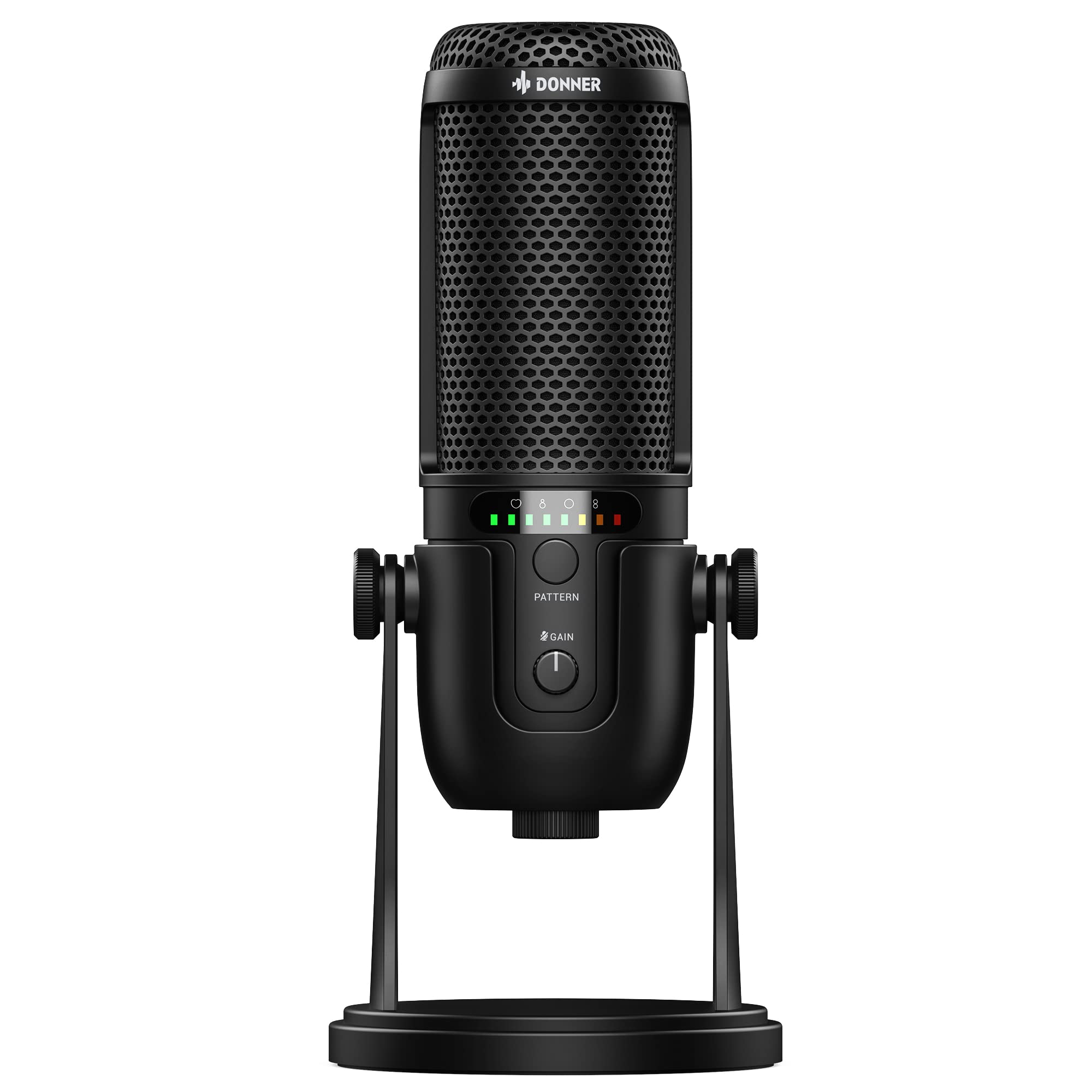 Donner USB Condenser Microphone for PC, PS4/5, USB Microphone with Instrument Interface for Gaming Recording Streaming Podcasting, 4 Pickup Patterns, Compatible with Major Live Broadcast Software