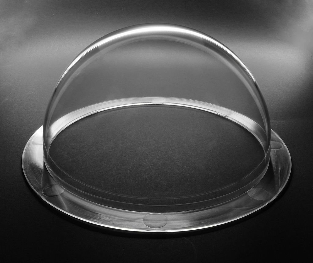 Ricrrover Diameter 6 Inch/150mm w/4 Holes Clear Acrylic Dome Flange Clear Plastic Hemisphere Indoor/Outdoor CCTV Replacement Clear Dome Camera Cover Security Dome Camera Housing