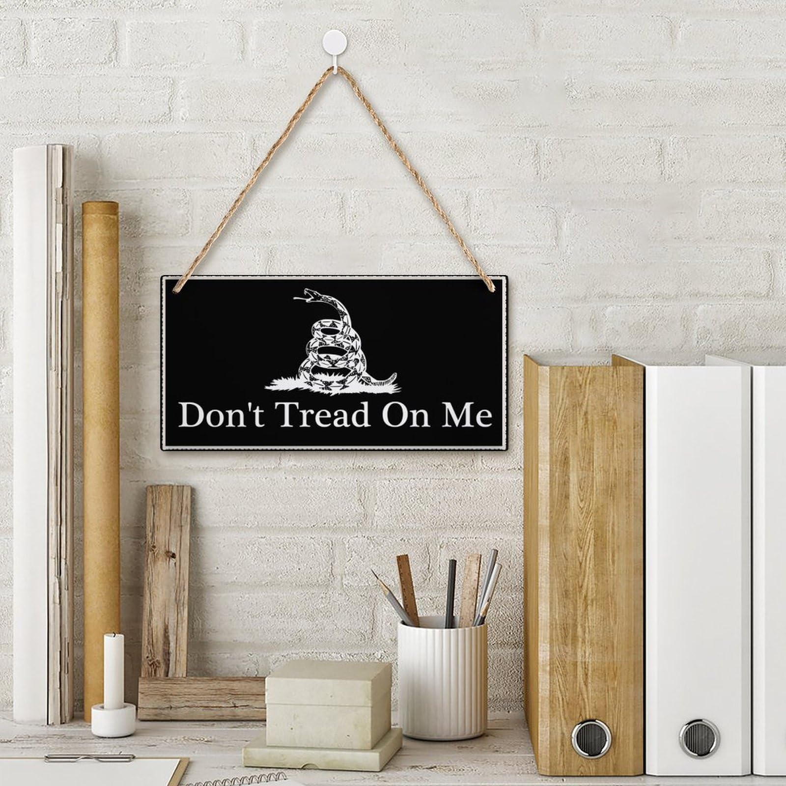 Dont Tread on Me Garden Sign Decorative Wood Sign Home Decor,Wall Art,6 inch by 12 inch Hanging Sign