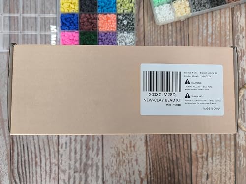 Lynnmos Clay Beads 8000 Pcs 2 Boxes Bracelet Making Kit - 24 Colors Polymer Clay Beads for Bracelet Making Set - Heishi Disc Beads for Jewelry Making kit with Charms and Gift Pack for Girls