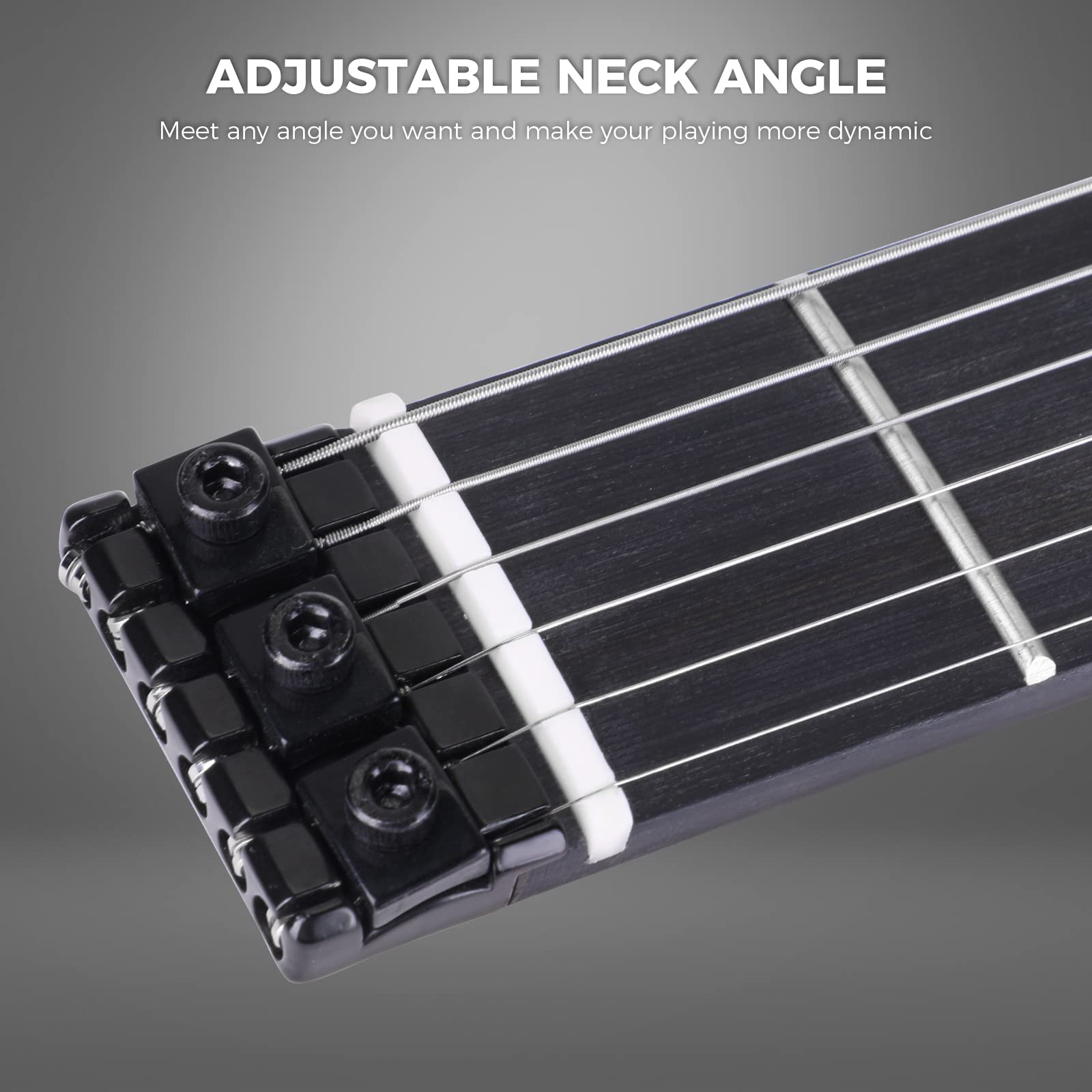 Asmuse Headless Electric Guitar, Full Size Beginner Electric Guitar Kit, HH Pickup Solid Body Electric Guitar, Guitar Starter Set with Gig Bag and Accessories