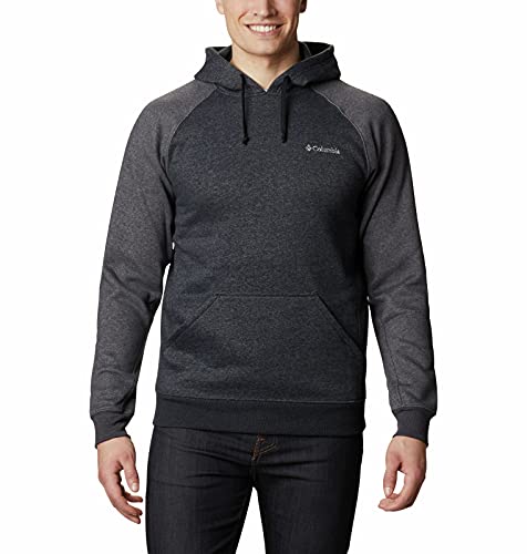 Columbia Men's Hart Mountain II Hoodie, Black Heather/Shark Heather, Small