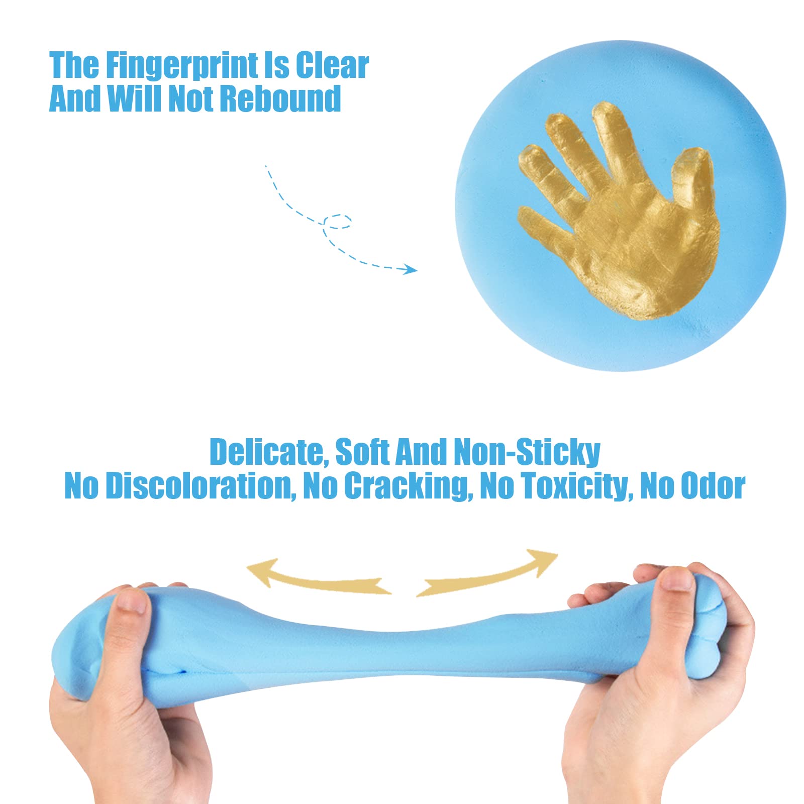 Baby Handprint and Footprint Keepsake Ornament Makers Kit (Blue)