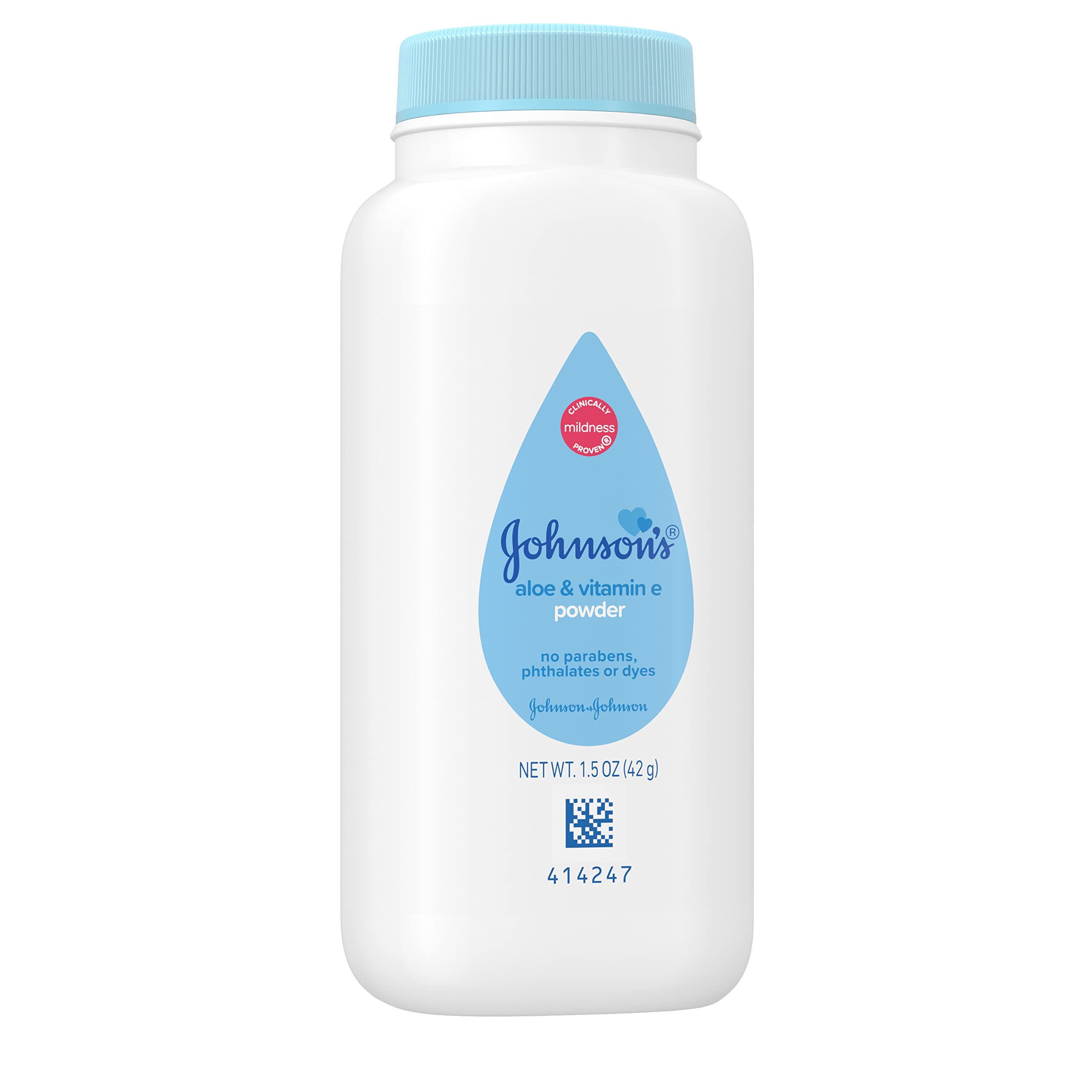 Pharmapacks Johnson's Talc Free Baby Powder Soothing Aloe & Vitamin E - 1.50 oz (Pack of 5)