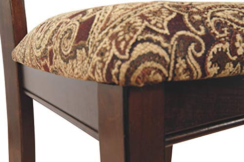 Ashley Furniture Signature Design - Leahlyn Dining Upholstered Side Chair - Pierced Splat Back - Set of 2 - Medium Brown