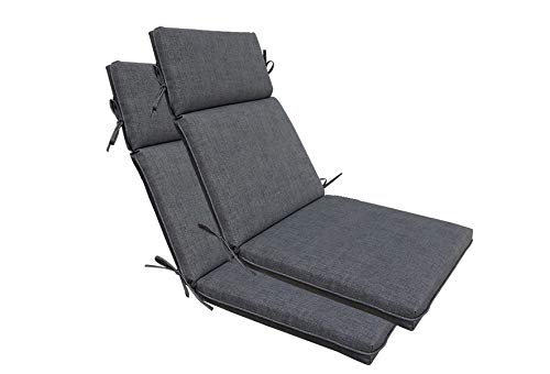 BOSSIMA Indoor Outdoor High Back Chair Cushions Replacement Patio Chair Seat Cushions Set of 2 (Slate Grey)