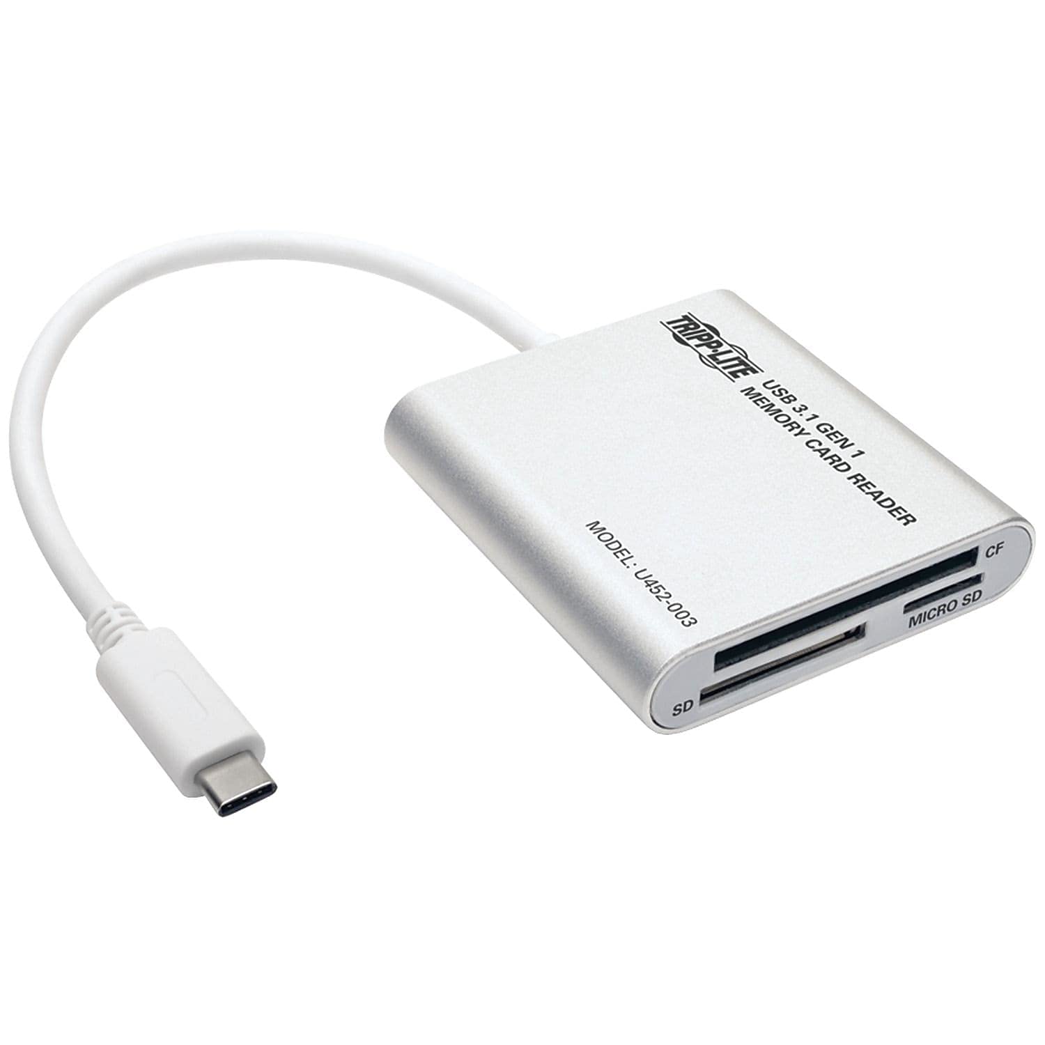 TRIPP LITE USB 3.1 Gen 1 USB-C Multi Drive Flash Memory Media Reader/Writer 5Gbps (U452-003)