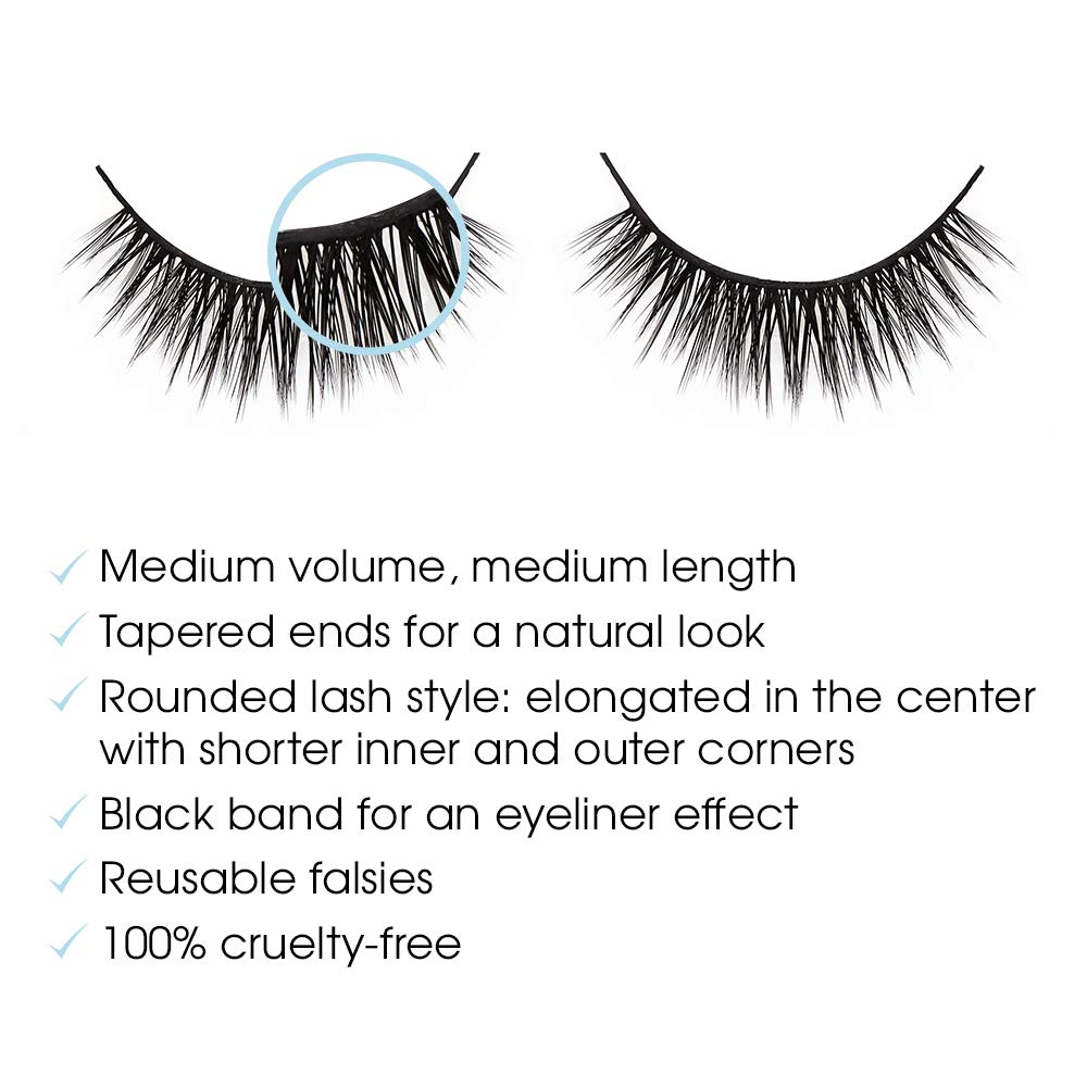 Ardell Aqua False Strip Lashes 340, Water Activated, Reusable Faux Lash, No Lash Glue Required, 4 Pack