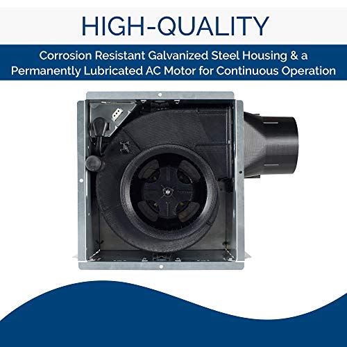 Broan-NuTone AE110L Ventilation Fan with LED Light and Roomside Installation, ENERGY STAR Certified, 110 CFM 1.0 Sones White