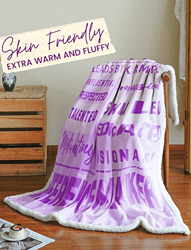 Boss Lady Gifts from Employees, Flannel Plush Blankets (50"x 60") Gift for Women on Boss Day, Birthday, Christmas, Retirement, Fuzzy Soft Bed Flannel Blankets-Difference Maker(Thick Version)