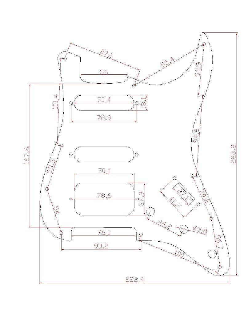 Dopro 11-Hole Strat HSS Guitar Pickguard 2-Screw Humbucking Pickup Mount for American FD Stratocaster Flower Pattern
