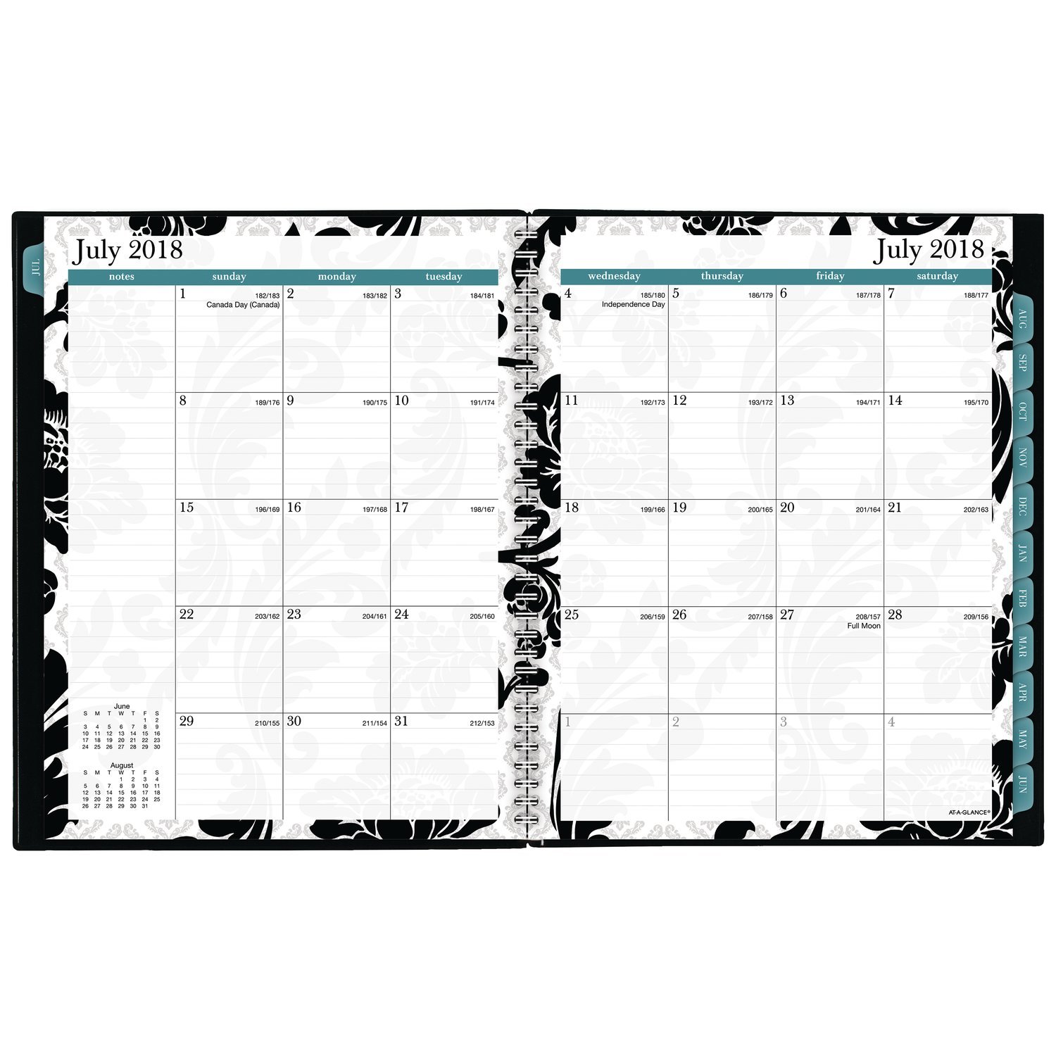 AT-A-GLANCE Academic Weekly / Monthly Planner / Appointment Book, July 2018 - June 2019, 8-1/2" x 11", Madrid, Black (793-905A-A8)