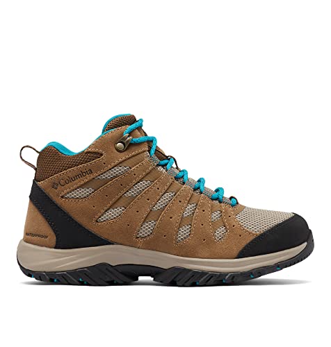Columbia Women's Redmond III Mid Waterproof Walking Shoe Hiking, Khaki II/Sea Level, 8