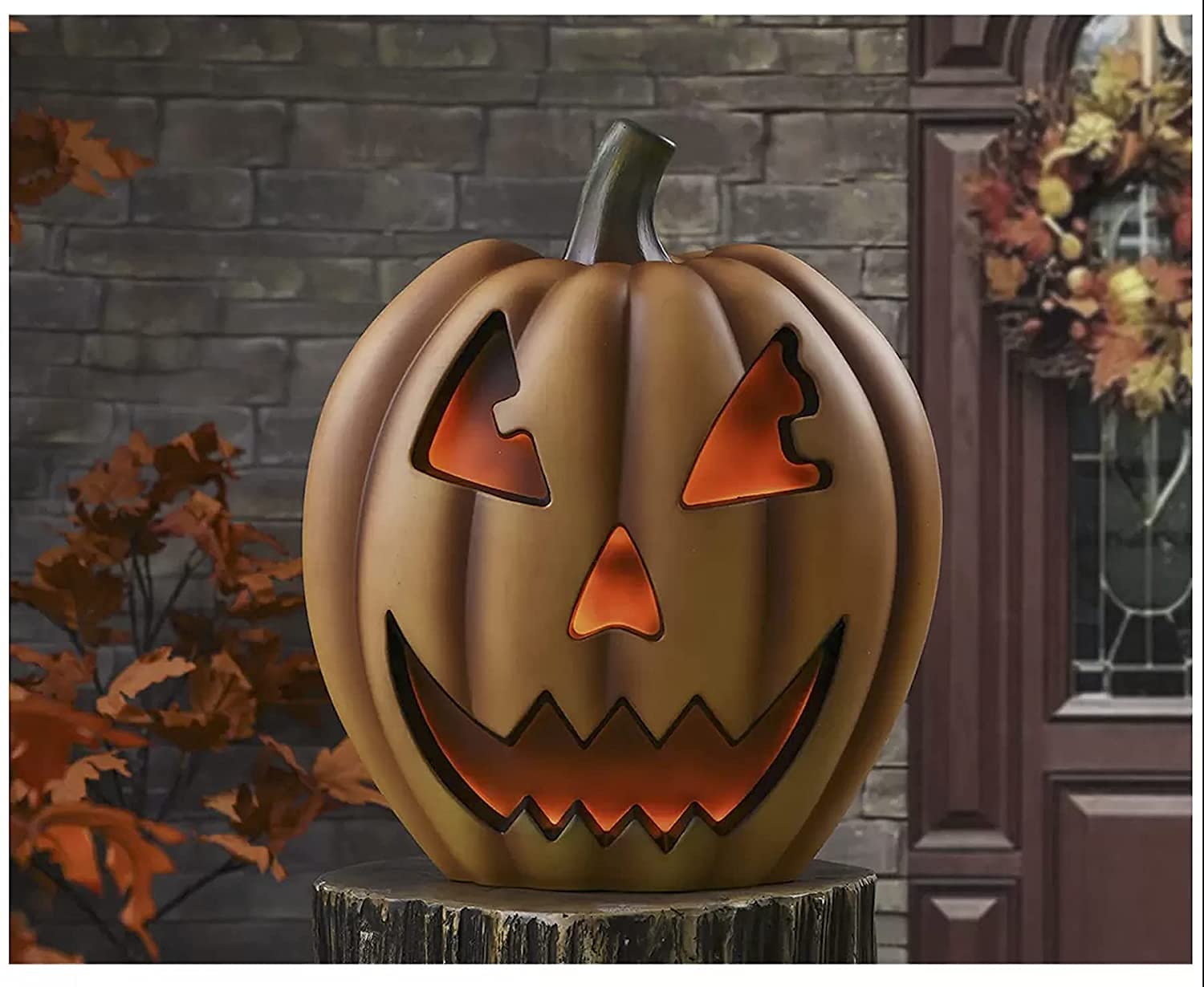 Halloween Pumpkin with Flickering Flame Effect and Sound (Orange)