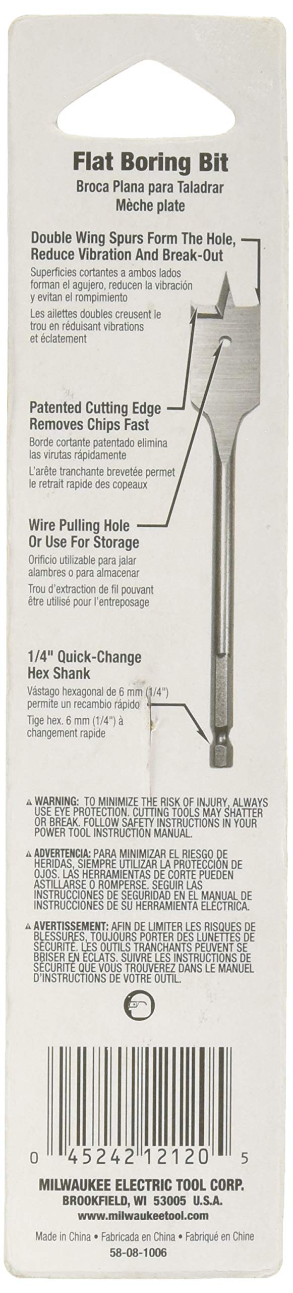 Milwaukee Accessory 48-27-1001 1" Flat Boring Spade Bit