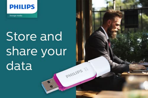 PHILIPS High Speed 64GB Flash Drive, Snow Edition USB 3.0 - White/Purple, 100MB/s