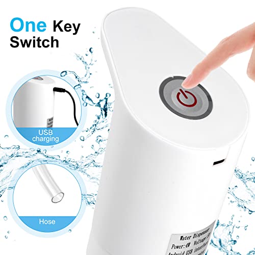 Bottle Water Pump, Mini 5 Gallon Water Dispenser Automatic Suction, Rechargeable Pressure Water Dispenser