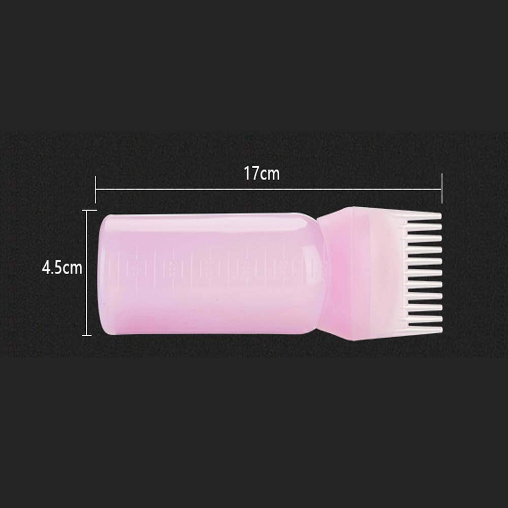 CHDHALTD Root Comb Applicator Bottle,120ML Plastic Squeeze Bottle Hair Root Comb Color Applicator Brush with Graduated Scale,Empty Bottle Styling Tool (purple)