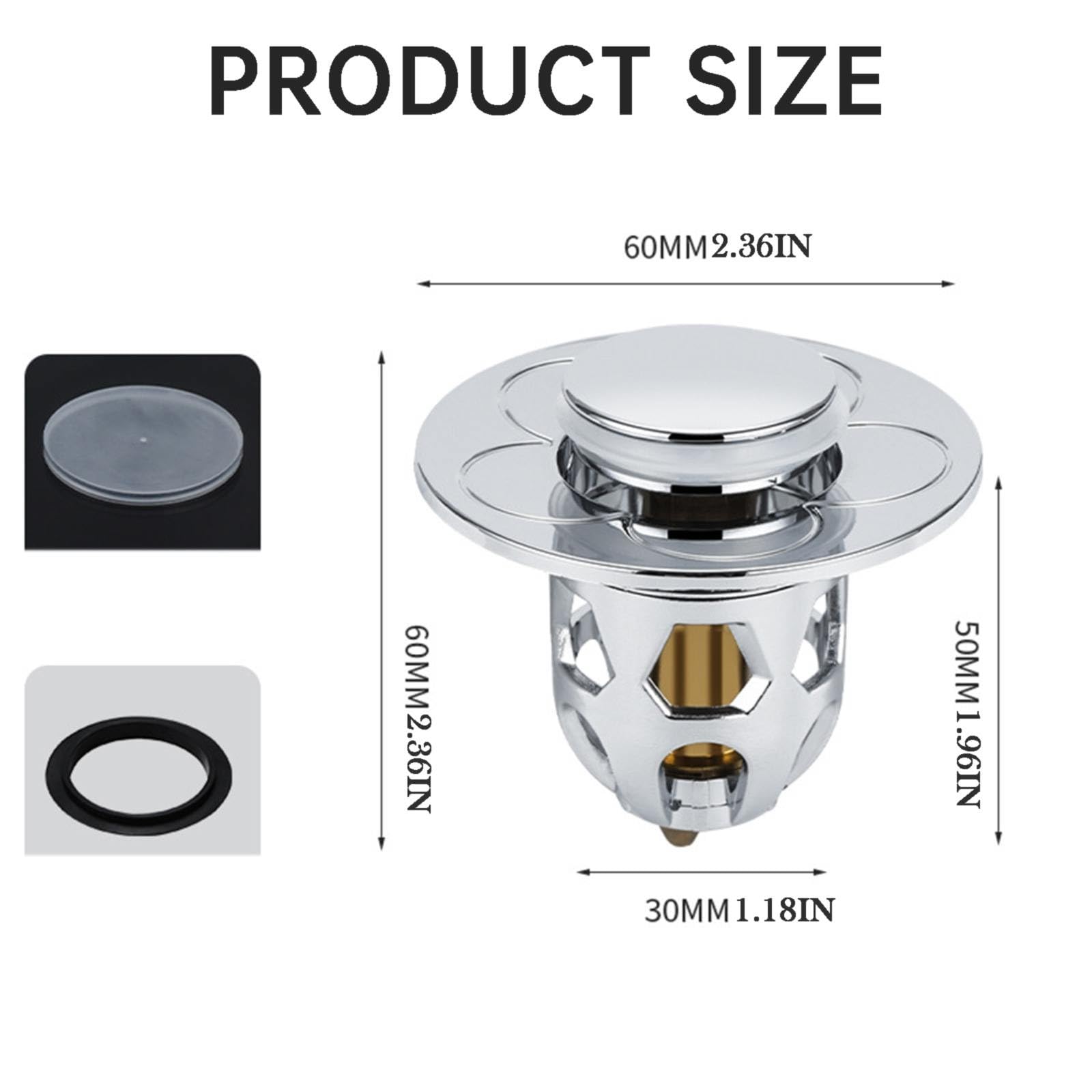 BILIKEYU Sink Drain Stoppers 2024 Newest Sink Stopper with Hair Catcher Washbasin Water Head Plug Bathroom Sink Drain Strainer for 1.341.57in Drain Hole Bathtub Drain Home Tools (A, One Size)