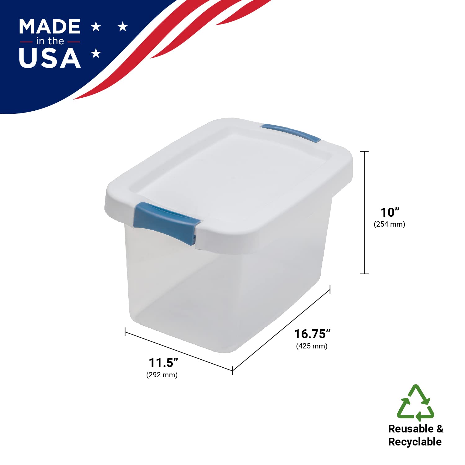 Black+Decker Clear Tote, Plastic Stackable Storage Bin, Organizing Solution, Storage Container Bin with Secure Lid (19 Qt., 4-Pack)
