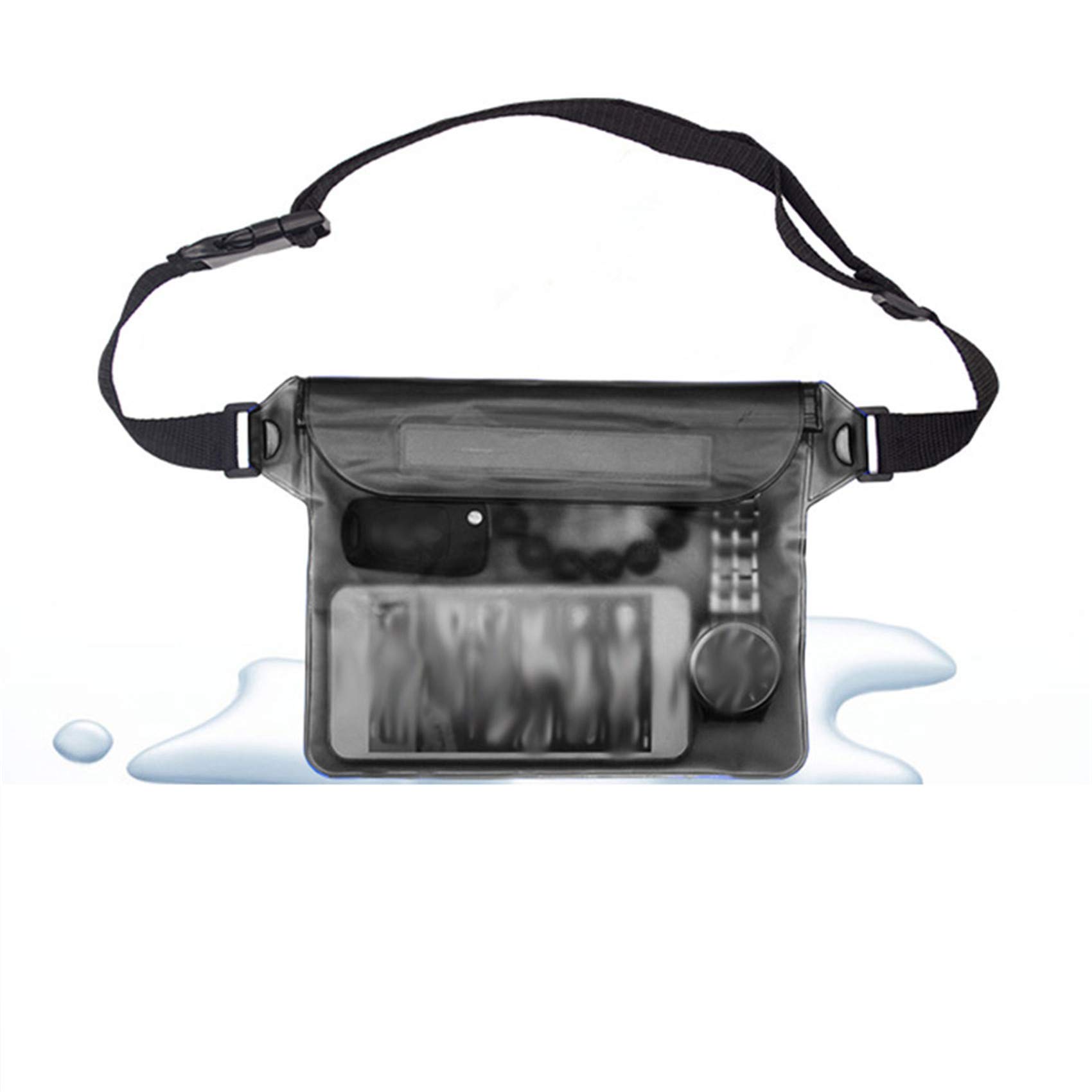 GUAngqi Waterproof Pouch Bag Lightweight Waist Bags Swimming Kayaking Boating Fishing Utensils,Black