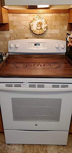 Beautiful Handrcrafted Farmhouse Style Carved Engraved Wooden Stovetop Cover Noodle Board with Optional Personalization