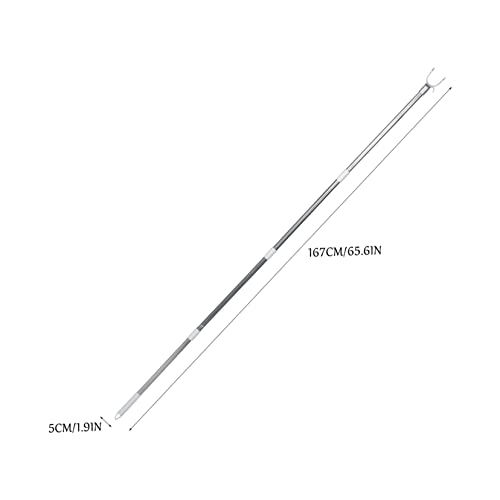 Cabilock 2pcs Balcony Metal Tool Grabber Rod Stainless Picking Pole Poles Household Outdoor Drapery High Reacher Clothing Long Reach Garment Drying Hanger Clothes Adjustable Extending