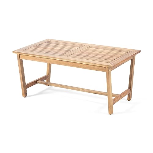 Christopher Knight Home Panama Outdoor Acacia Wood Chat Set with Water Resistant Cushions, 4-Pcs Set, Teak Finish / Grey