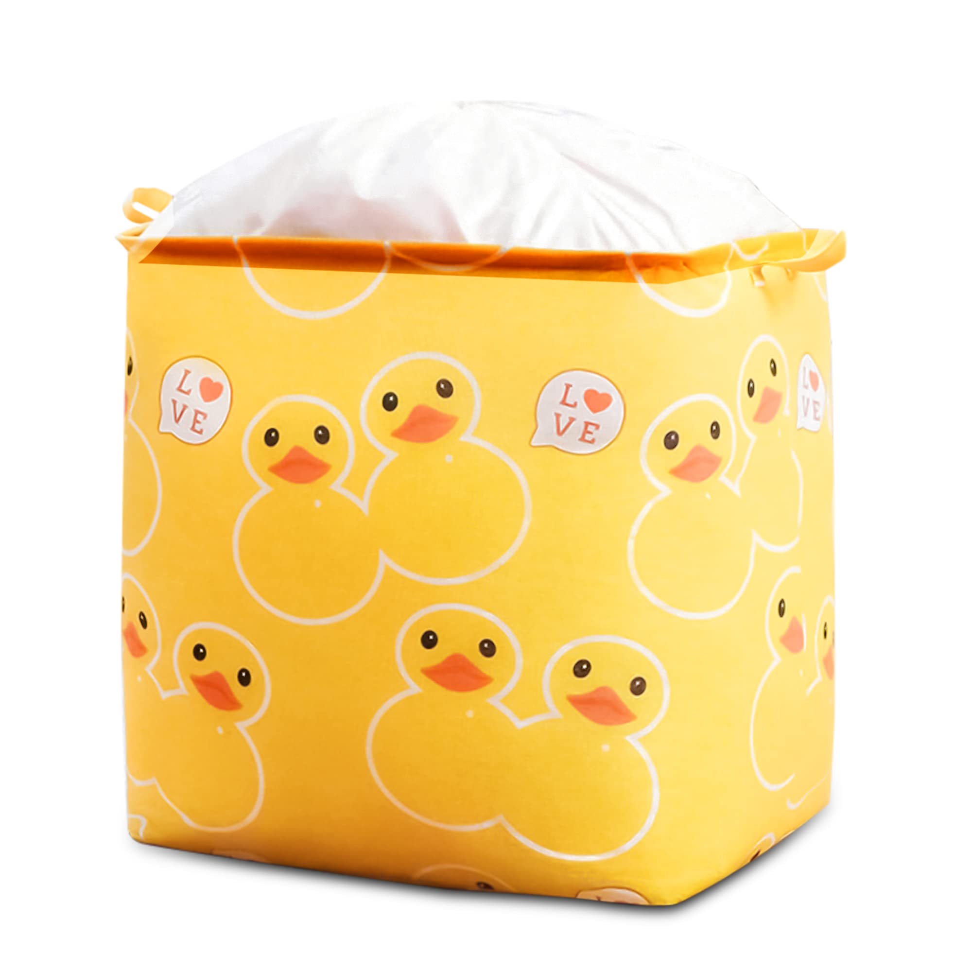Baby Laundry Basket – Multipurpose Organizer for Toys, Clothes, Blankets Kids Laundry Hamper Storage Basket for Nursery, Bedroom – Collapsible Laundry Hamper with Handles 100L (Chicks)