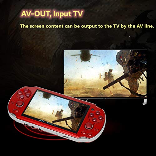 Handheld Portable Game Console,ANXTO Mini Retro Player Built-in Classic Games 4.3 Inch 8G Built-in Free 10000 Games+LCD Screen MP4 Function,Present for Kids and Adult red