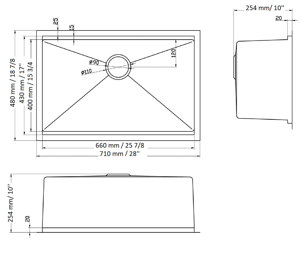 BlueBay Workstation Stainless Steel 28'' undermount Sink with 5 Gourmet Accessories