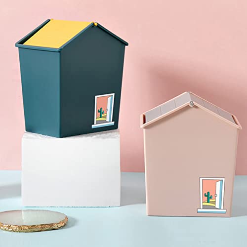 Cabilock 4pcs Desktop Trash can Small Rubbish can Waste Bin Rubbish Storage can Rubbish Container Cute Trash can Work Desk Decor car bin Waste Paper Bucket Office Waste Paper bin with Cover