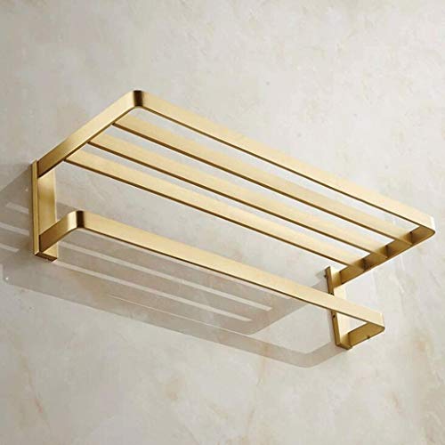 DINGZZ Double Towel Bar Stainless Steel Bathroom Kitchen Towel Holder Dual Towel Rod Rustproof Wall Mount
