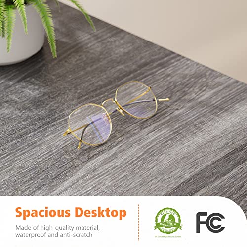 Desk Computer Desk with Shelves, Home Office Desks Table 55 Inch PC Desk Bedroom Desk Work Desk Study Desk Wood Desk with Storage Removable Middle Shelf for Dorm, Student, Gaming